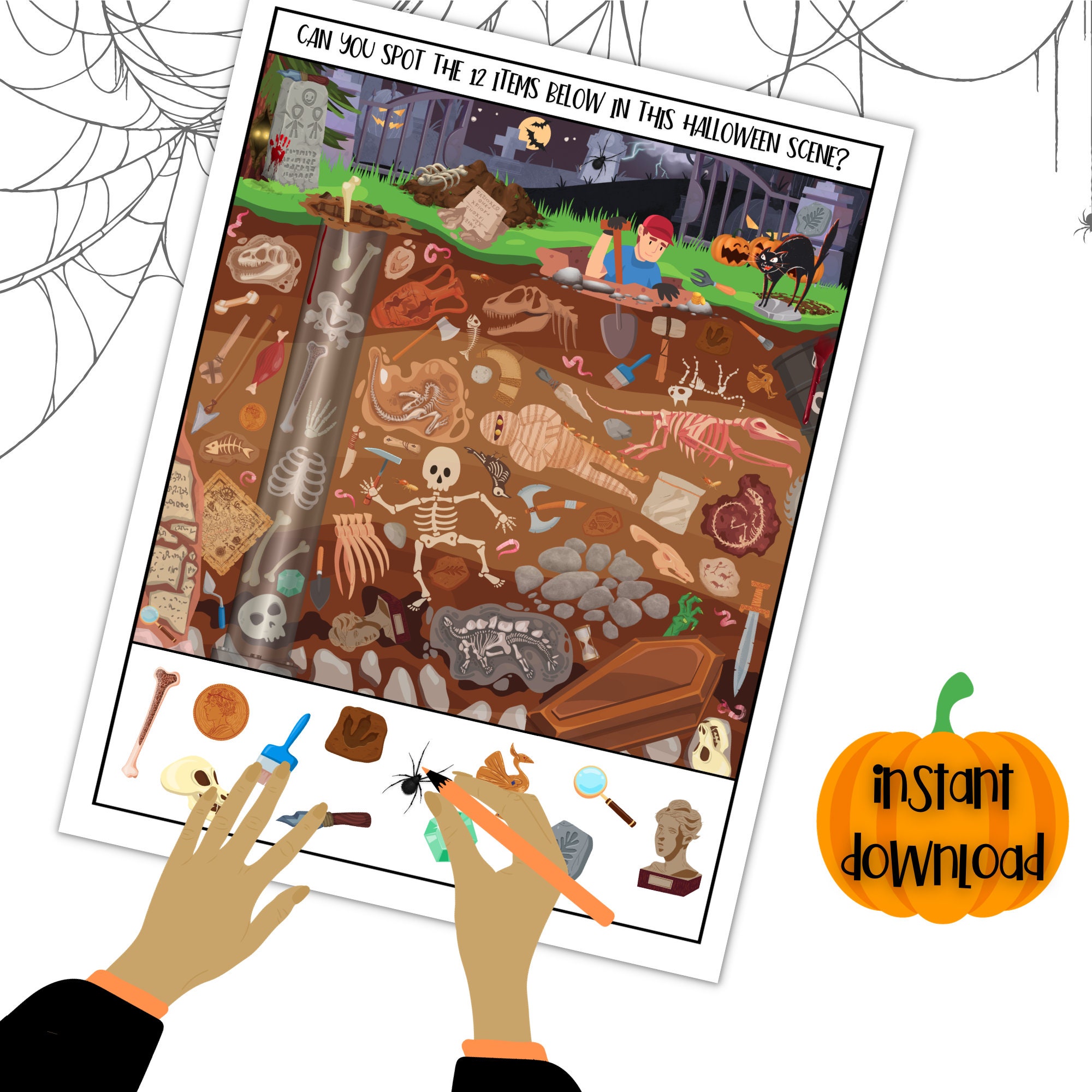 Printable Search & Find, Halloween-themed, Hidden Picture Games for ...