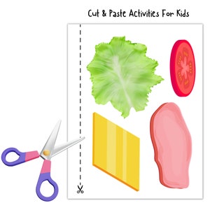 Printable Food Assembly Kit, Sandwich Cut and Create, Printable Crafts ...