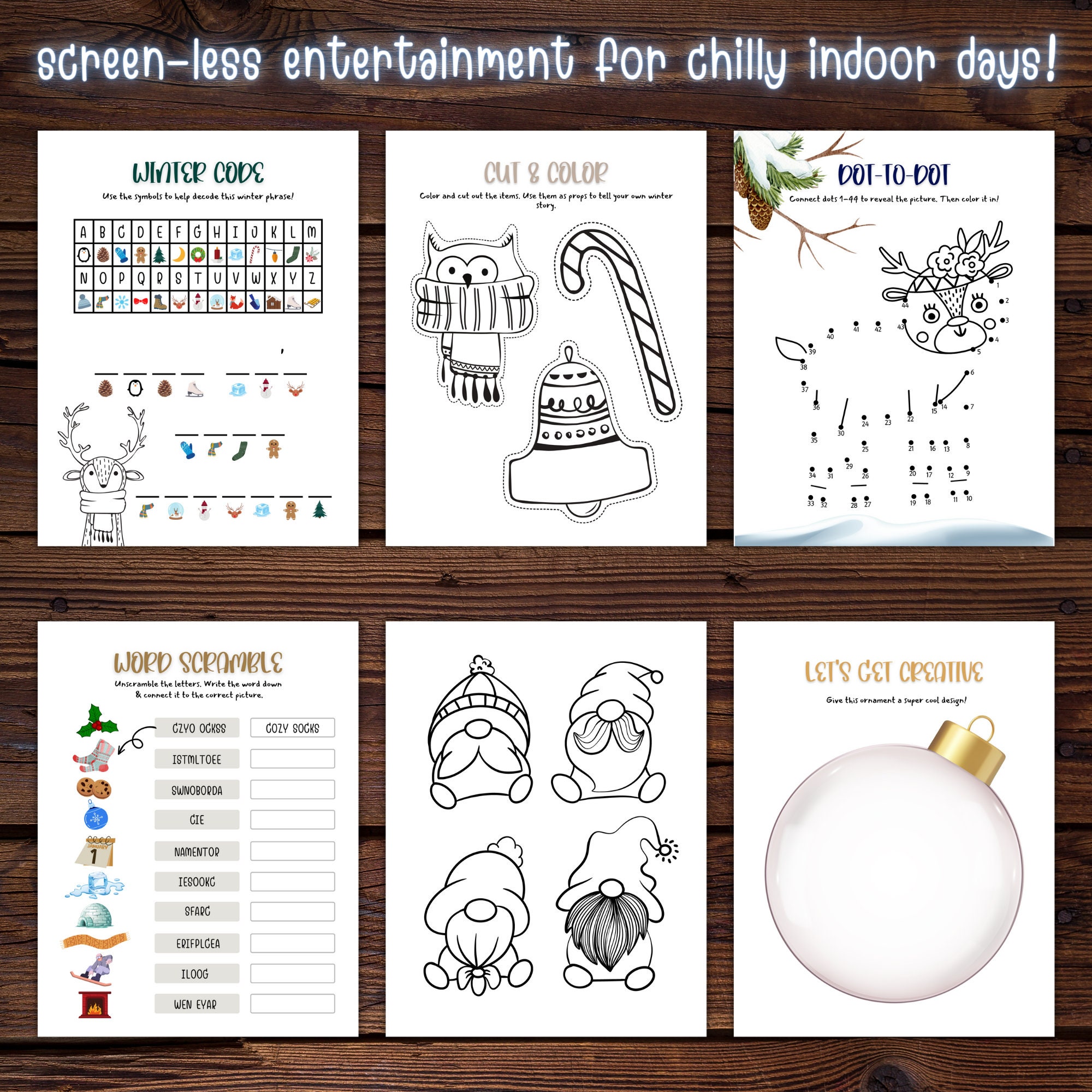 Printable Winter Activity Pages, Snow Themed Puzzles, Games, and ...