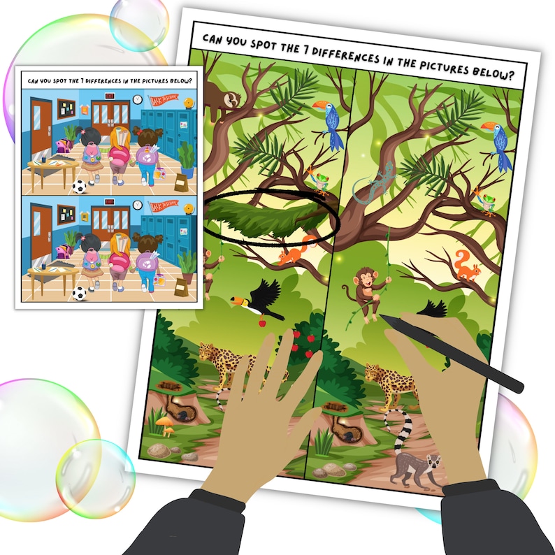 Spot the Difference Bundle, Printable Games for Kids, I Spy Games ...