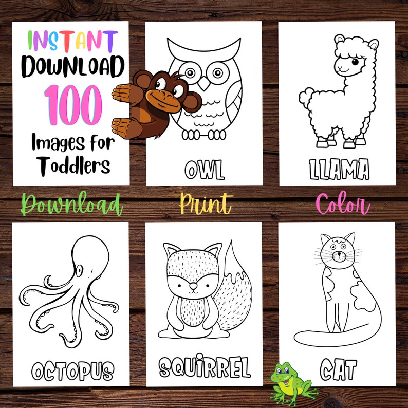 Animal Coloring Pages for Toddlers 100 Printable Coloring Sheets for ...