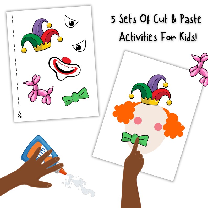 Cut and Craft Silly Faces, Fun Printables for Kids, Cut and Paste ...
