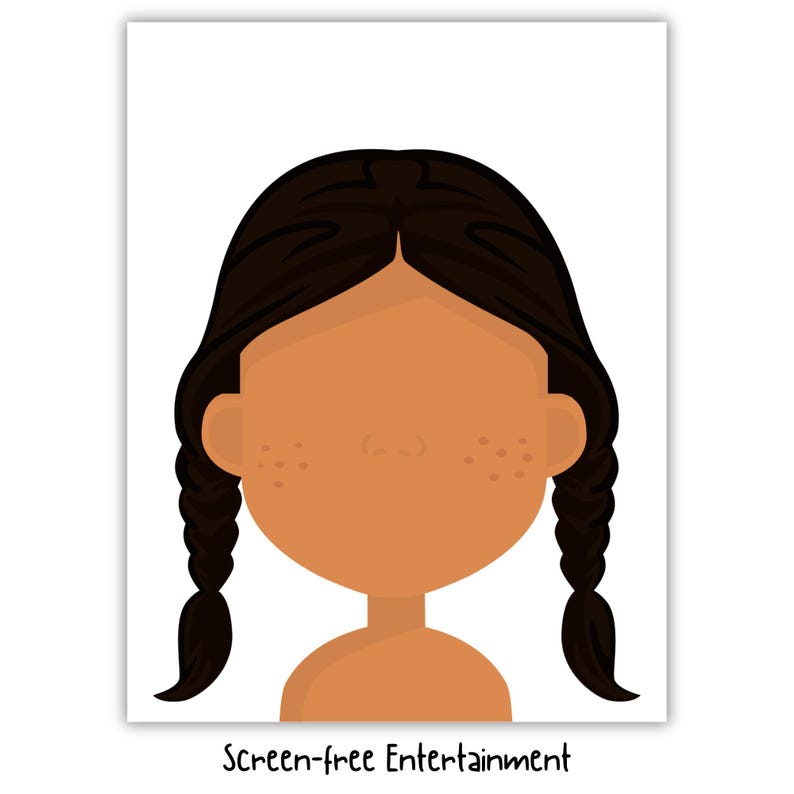 Printable Girl Face Craft Kit, DIY Cut & Create Face Parts and ...