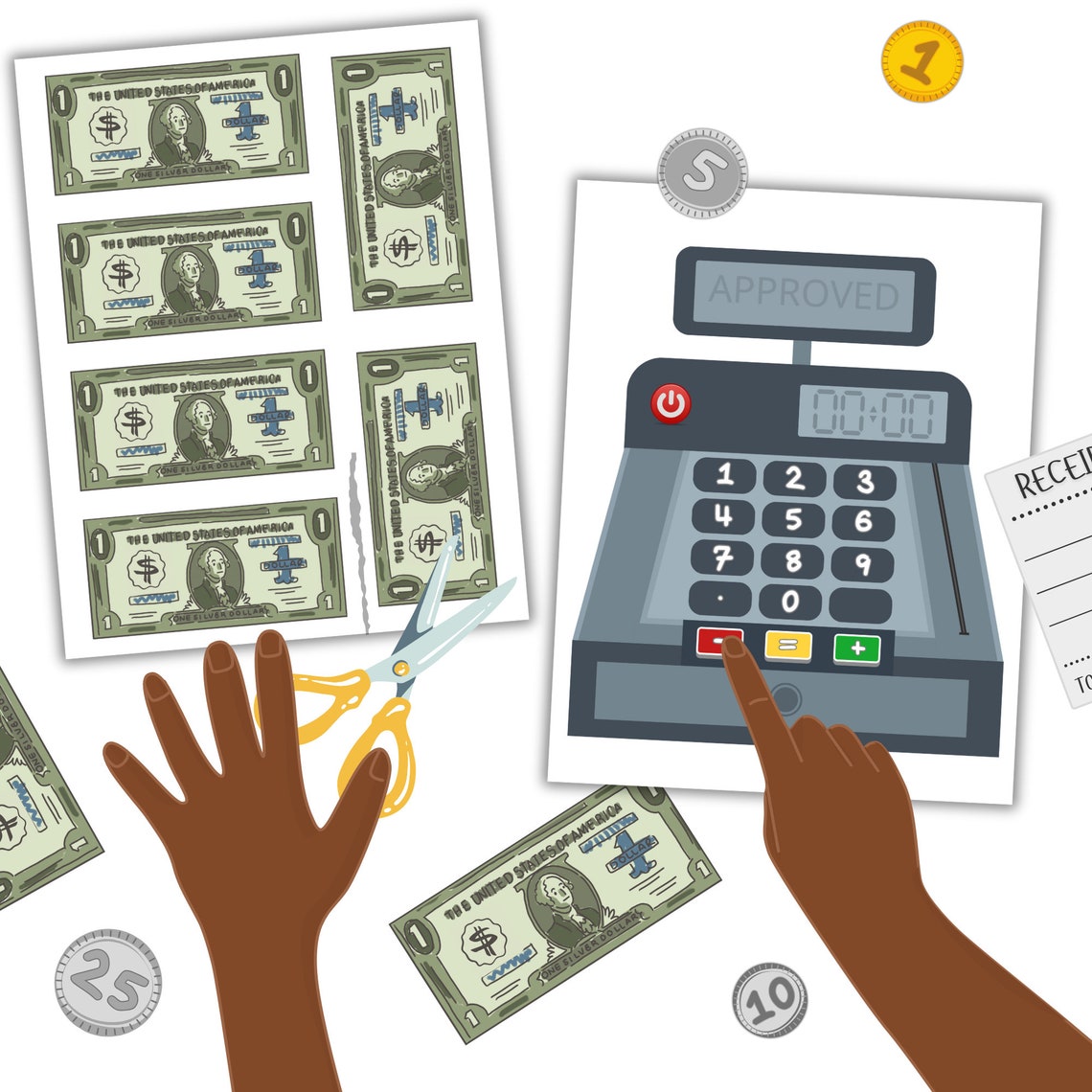 Printable Play Money Set for Kids, Educational and Imaginative Play ...