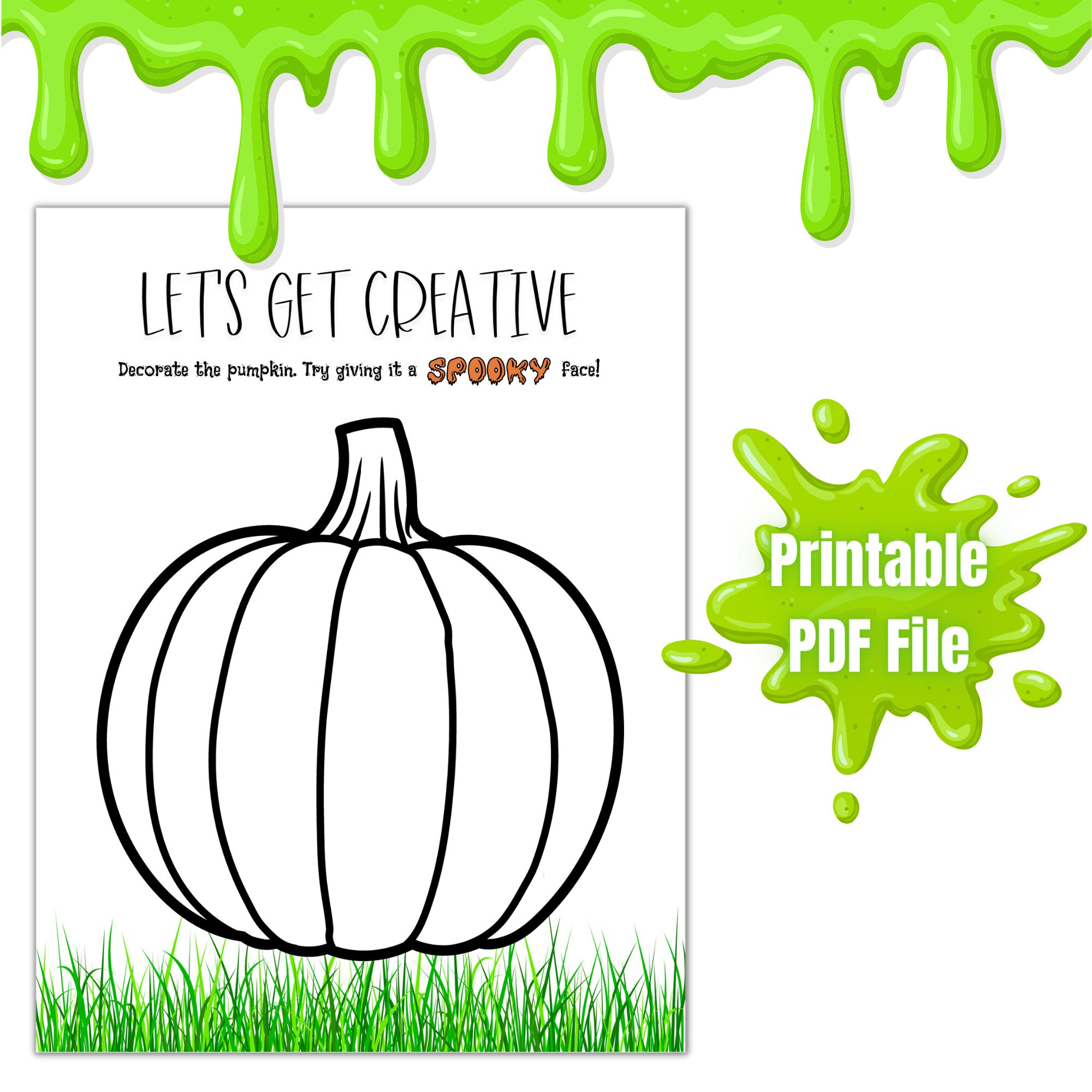 Printable Halloween Pumpkin Coloring Page for Kids, Let's Get Creative ...