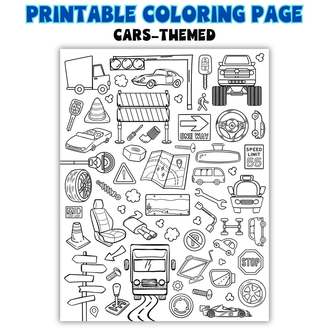 Cars & Trucks Coloring Page, Printable Vehicle Themed Activities for ...