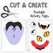 Printable Vampire Halloween Craft for Kids, Easy Cut and Paste DIY ...
