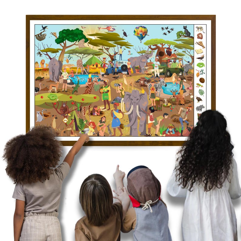 Printable Kids Search and Find Posters, Interactive Wall Art for ...
