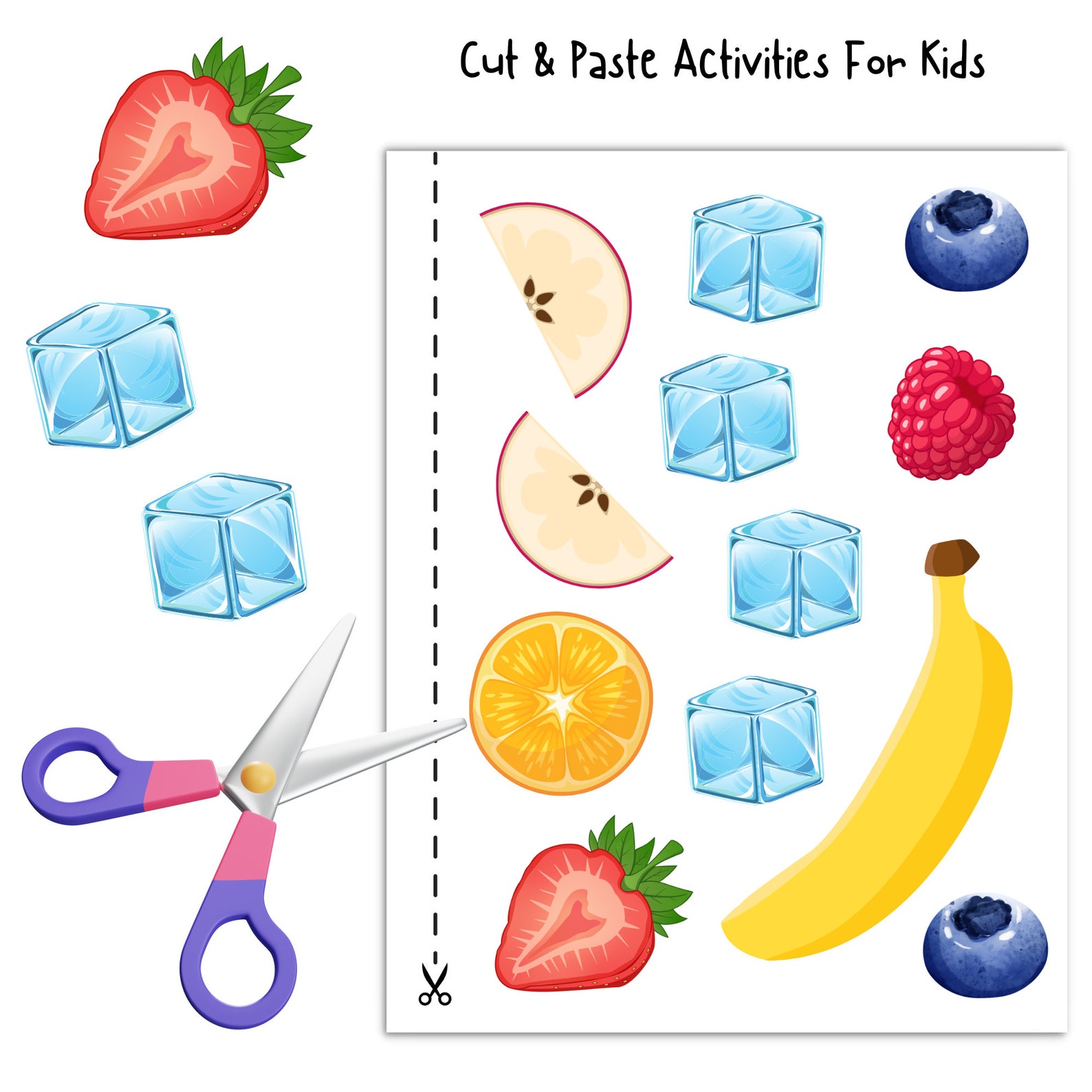 Printable Cut & Create Craft, Cut and Paste Smoothie Assembly Kit ...