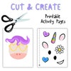 Printable Cut and Paste Activity, Girl Face Assembly Kit, Crafts for ...