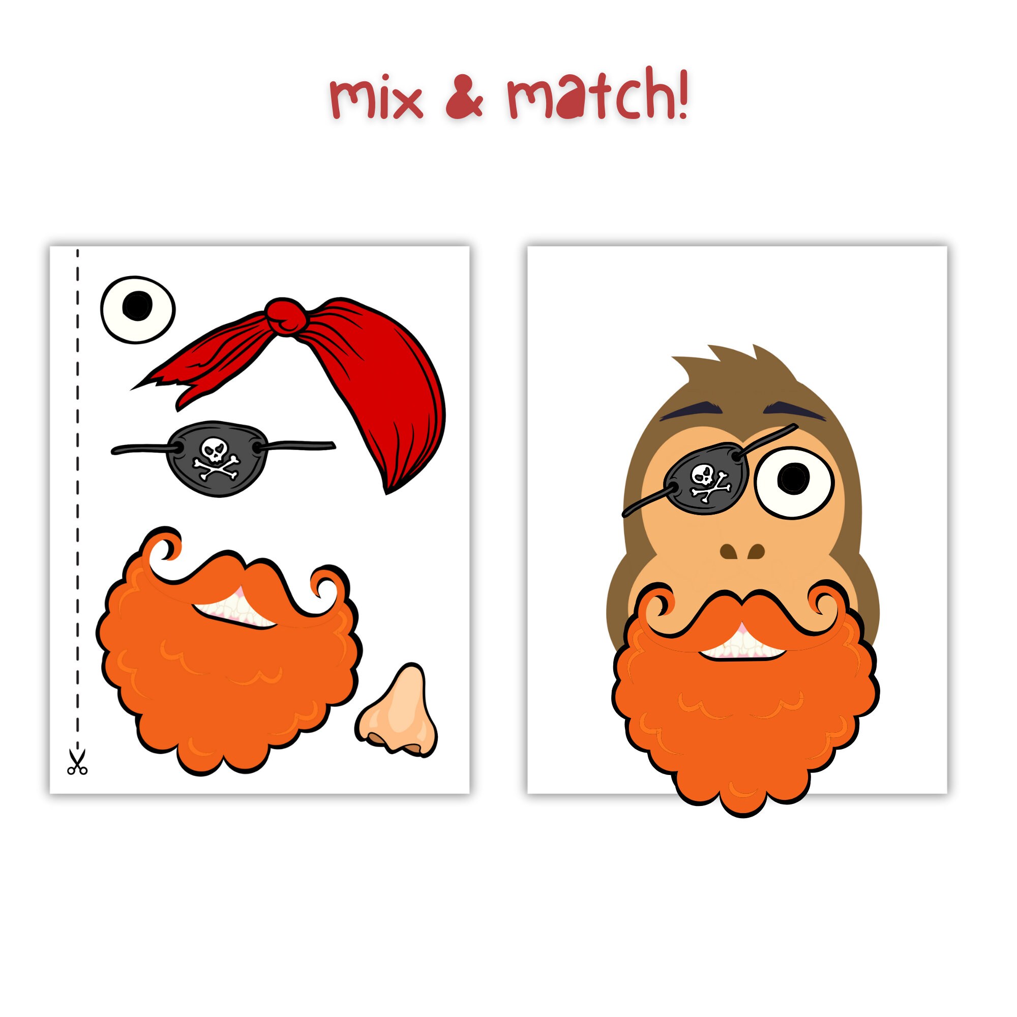 Cut and Craft Silly Faces, Fun Printables for Kids, Cut and Paste ...