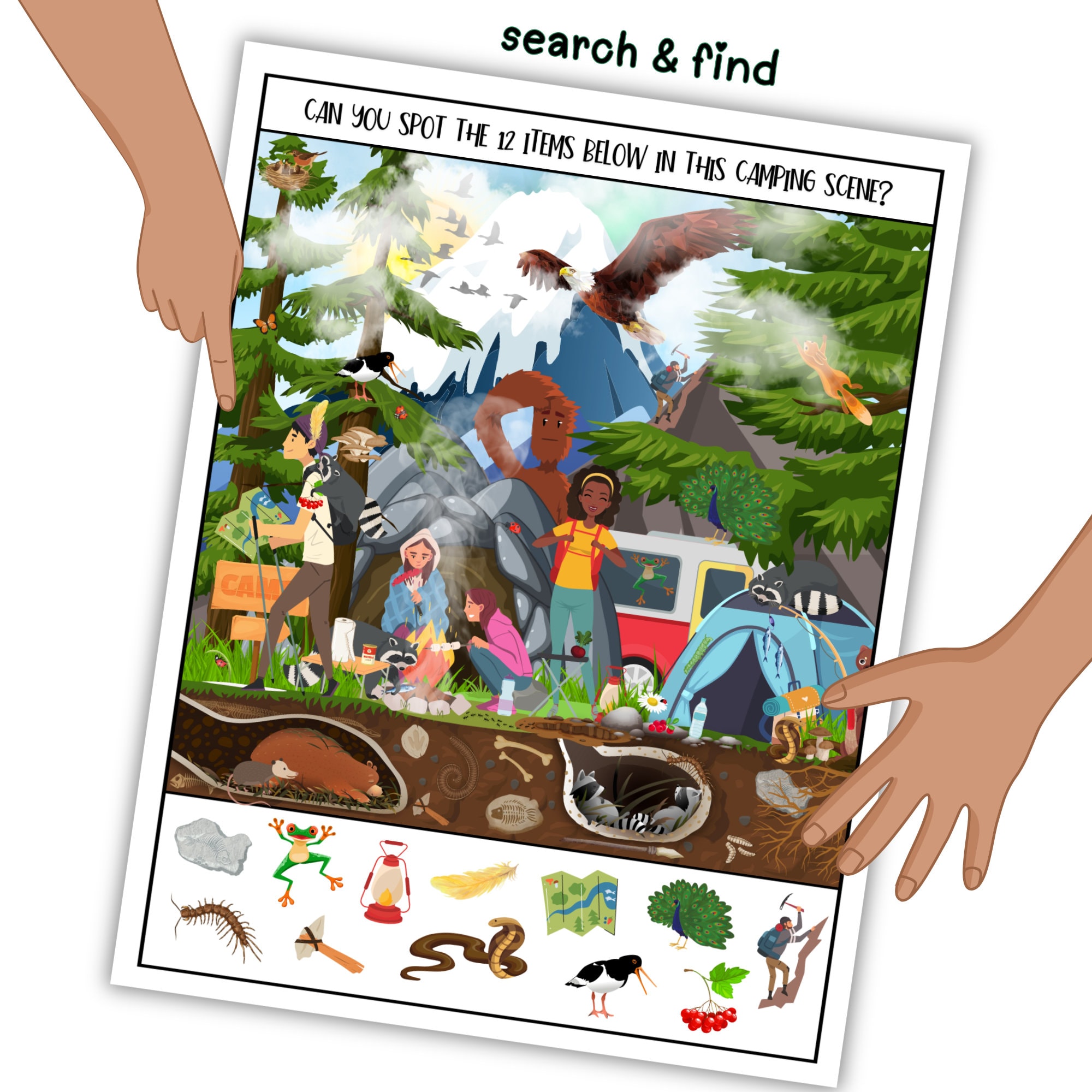 Printable Camping-themed Activity Pages, Fun Outdoor Worksheets for ...