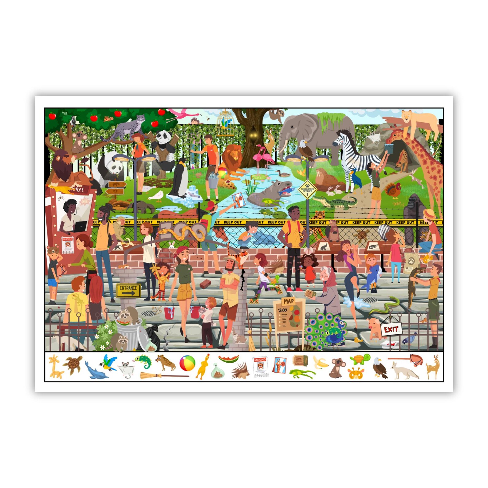 Interactive Search and Find Printable Poster Wall Art and Activities ...