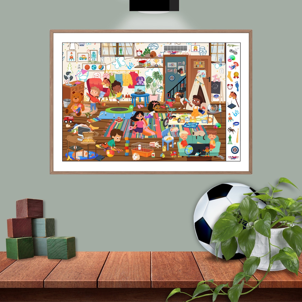 Printable Playroom Poster for Kids, Classroom Decor, Search and Find ...