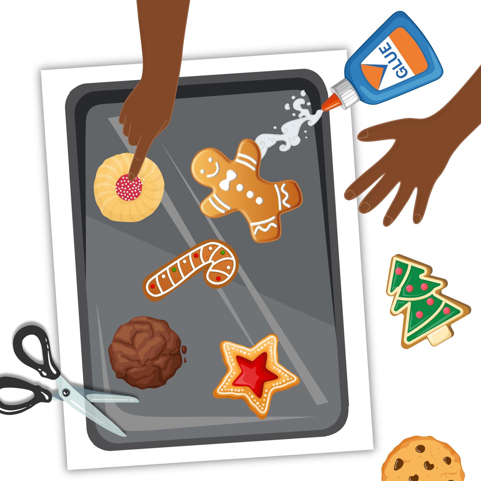 Printable Holiday Cookies Cut & Paste Craft for Kids, Fun Winter ...
