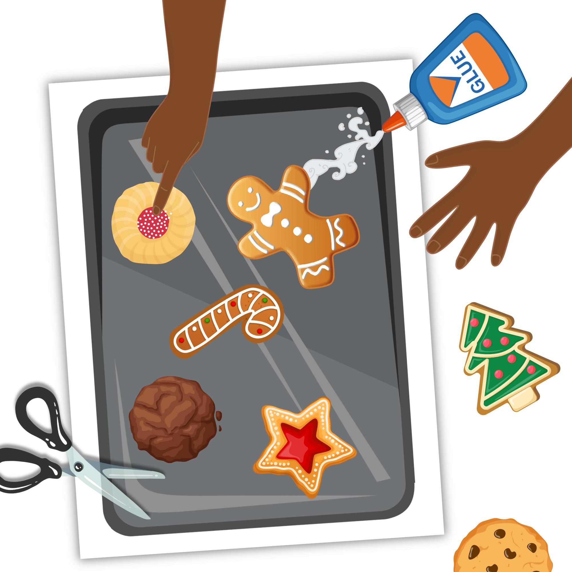 Printable Holiday Cookies Cut & Paste Craft for Kids, Fun Winter ...