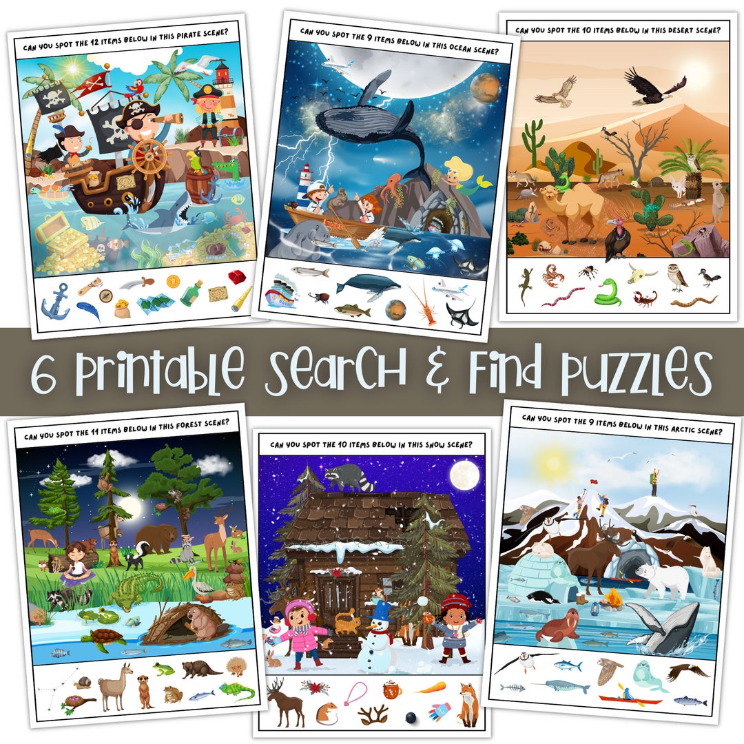 Search & Find, Printable Games for Kids, I Spy Games - Etsy