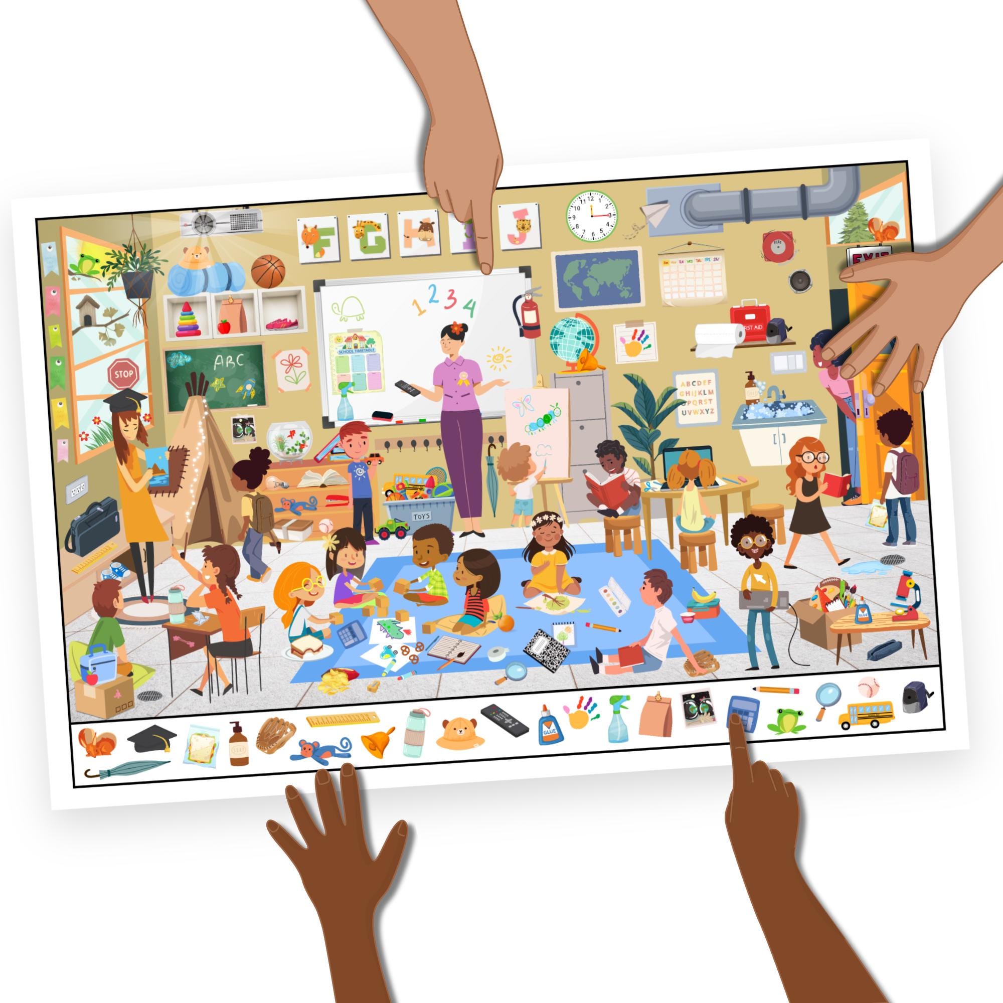 Search and Find Printable Posters for Kids, Set of 4 Activity Sheets ...