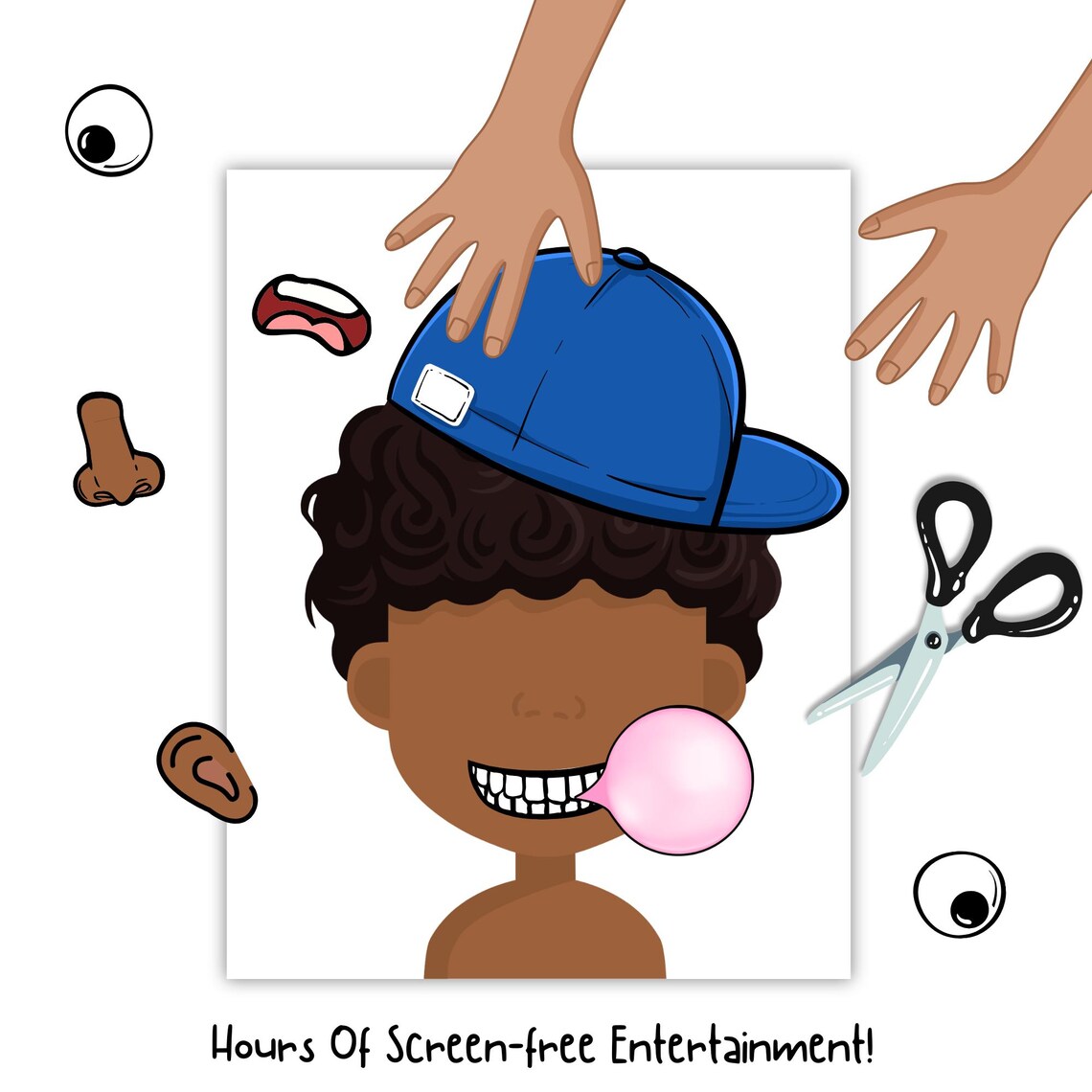 Printable Boy Faces Craft Kit, DIY Character Faces & Fun Accessories ...
