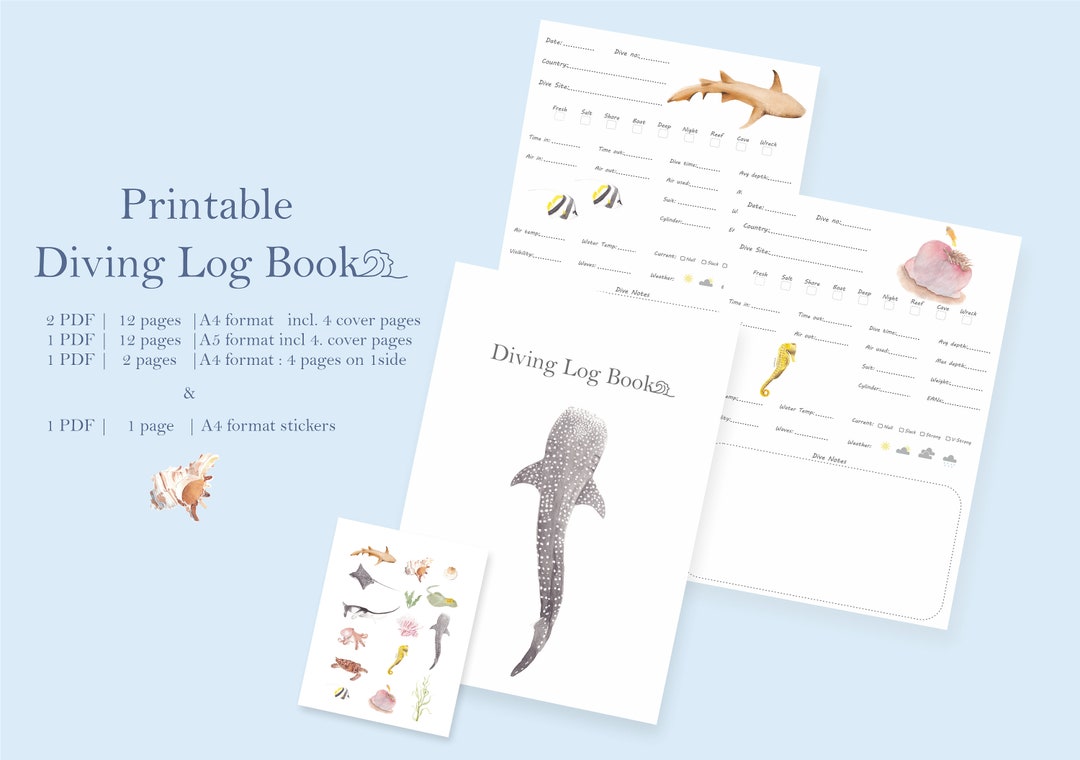 Printable Dive Log Book - Etsy