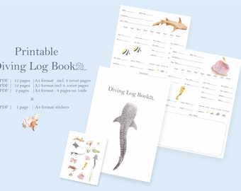Scuba Diving Log Book Planner, Dive Log Book Hyperlink Pdf, Scuba ...