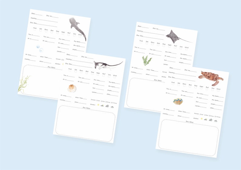 Printable Dive Log Book - Etsy