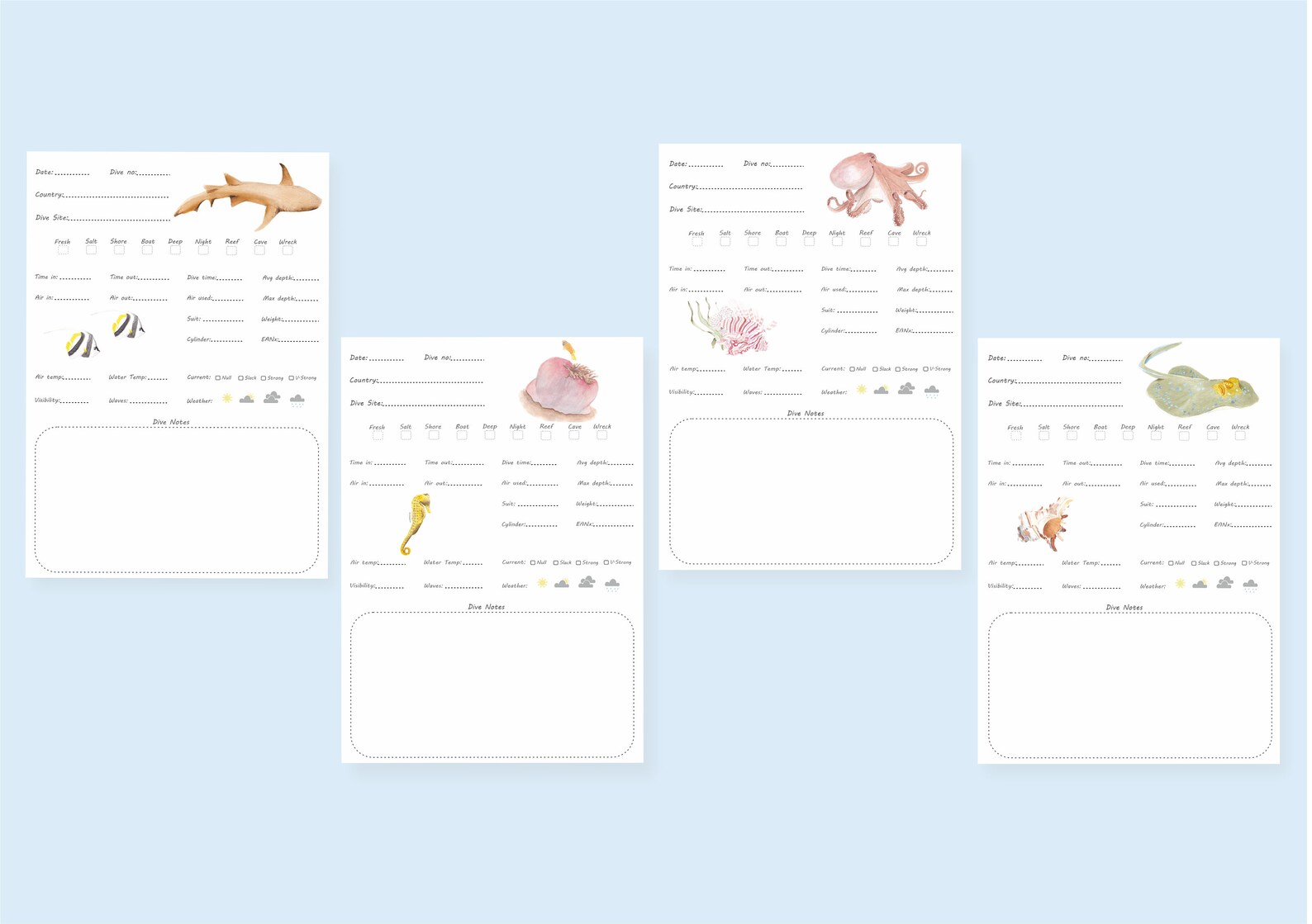 Printable Dive Log Book - Etsy