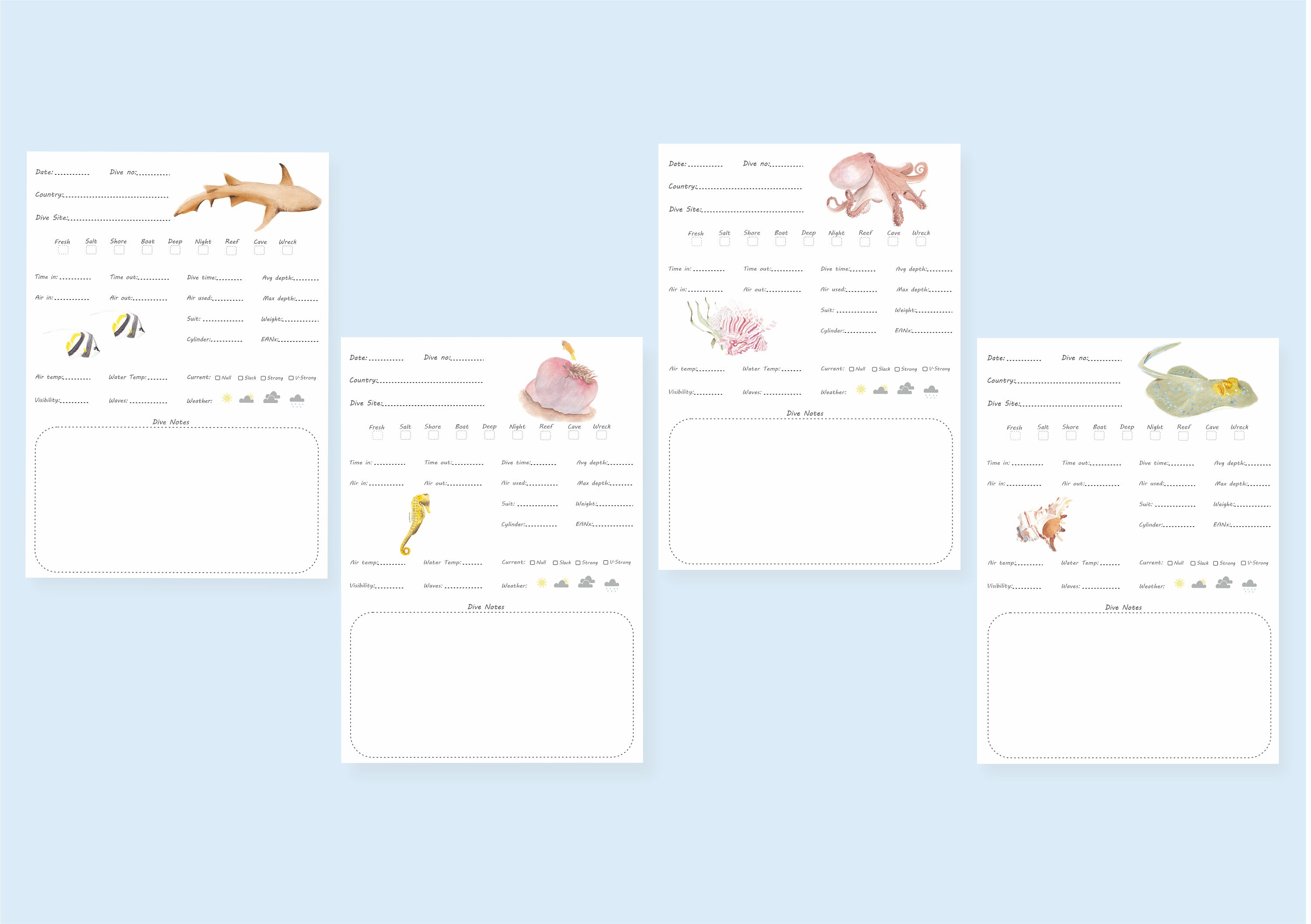 Printable Dive Log Book - Etsy