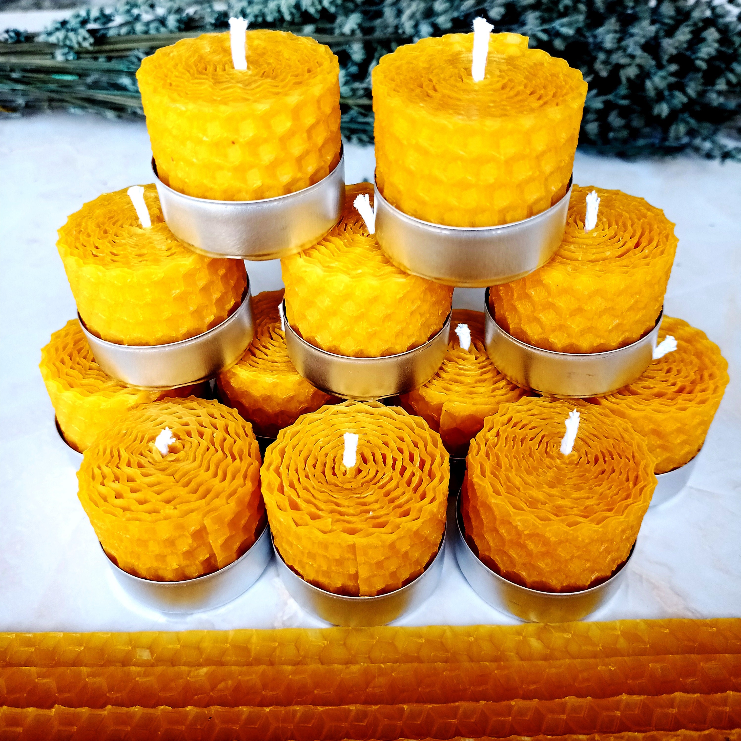 Beeswax Candles Tealight Wramp 100% Natural Real Wax Yoga Candles Pure ...