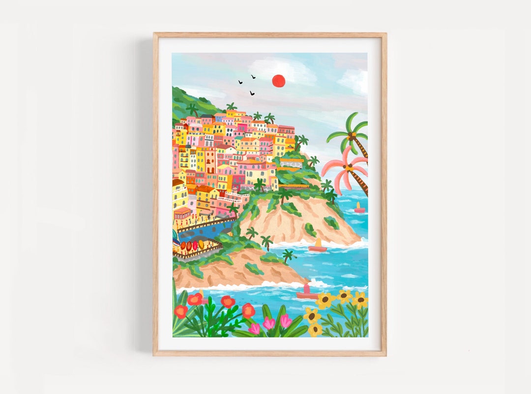 Cinque Terre Print Manarola Italy Poster Travel Poster - Etsy