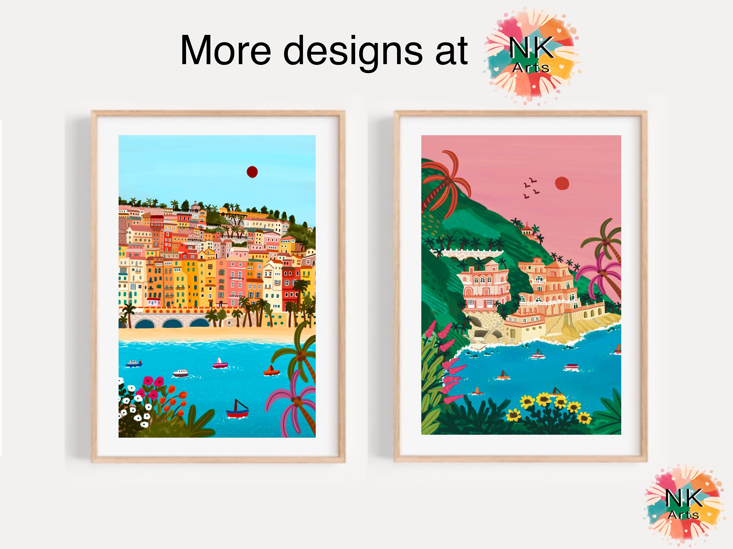 France Poster Menton Print Travel Gift Travel Poster Art - Etsy