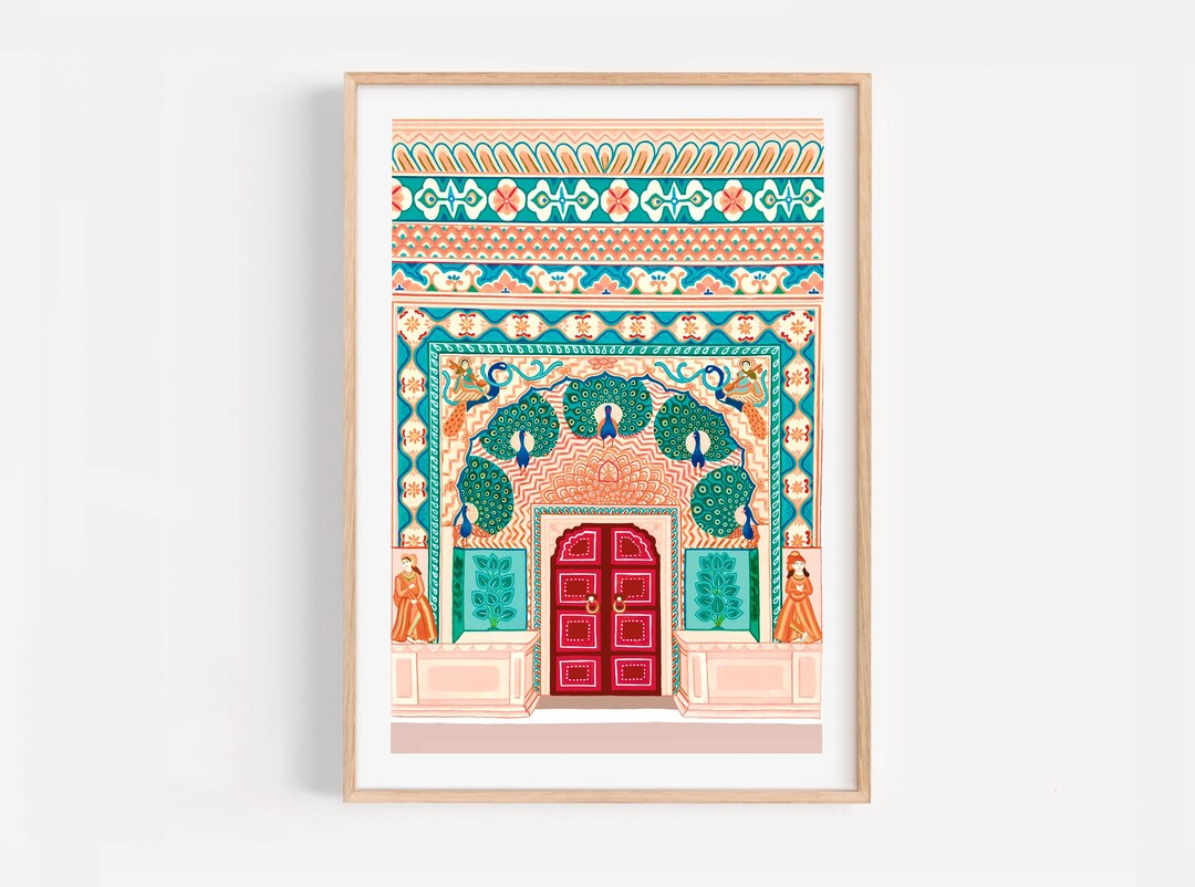 Peacock Gate Print, India Print, Travel Gift, Jaipur Print, Art Print ...