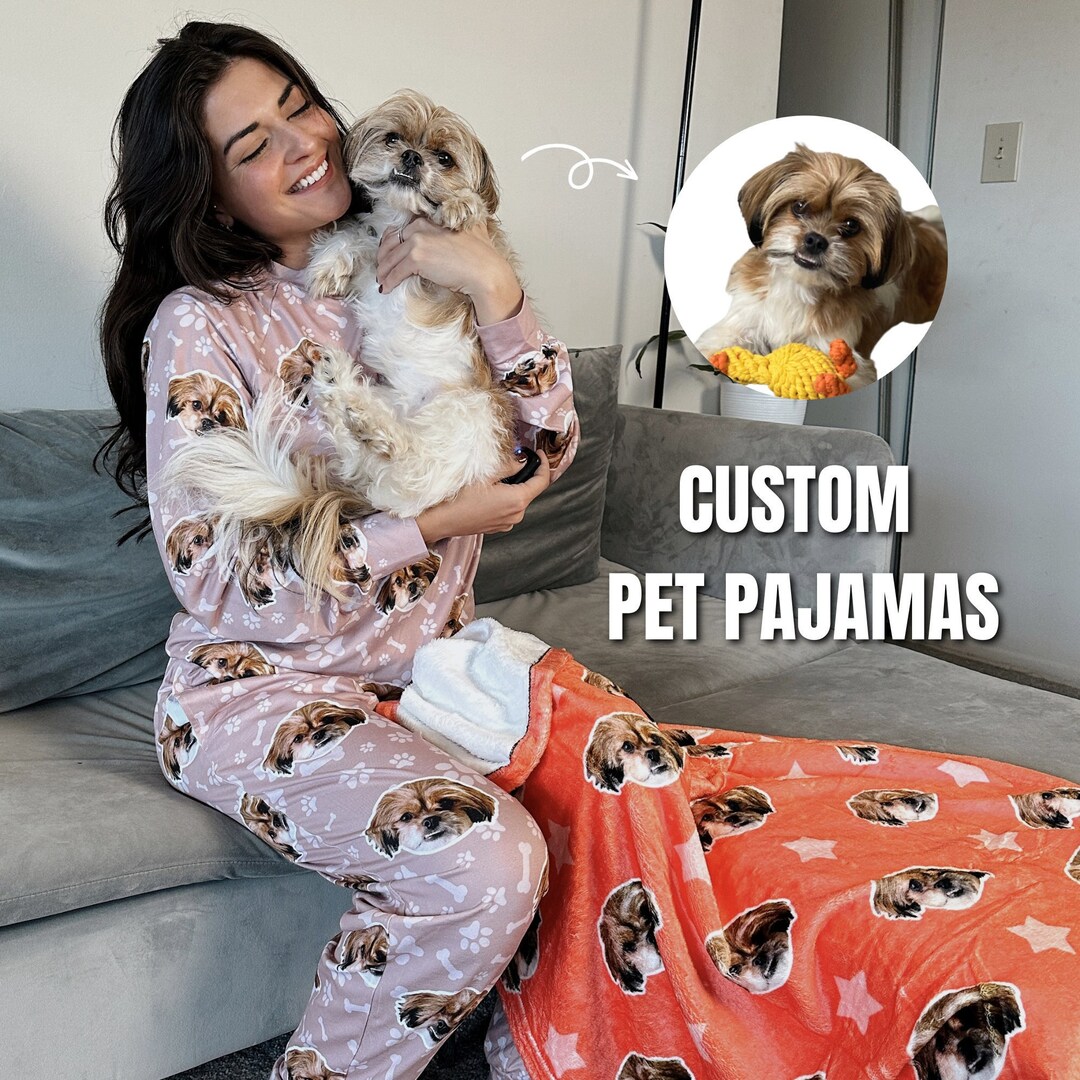 Custom Pet Face Pajamas Set,personalized Pajamas With Pet Face,custom ...