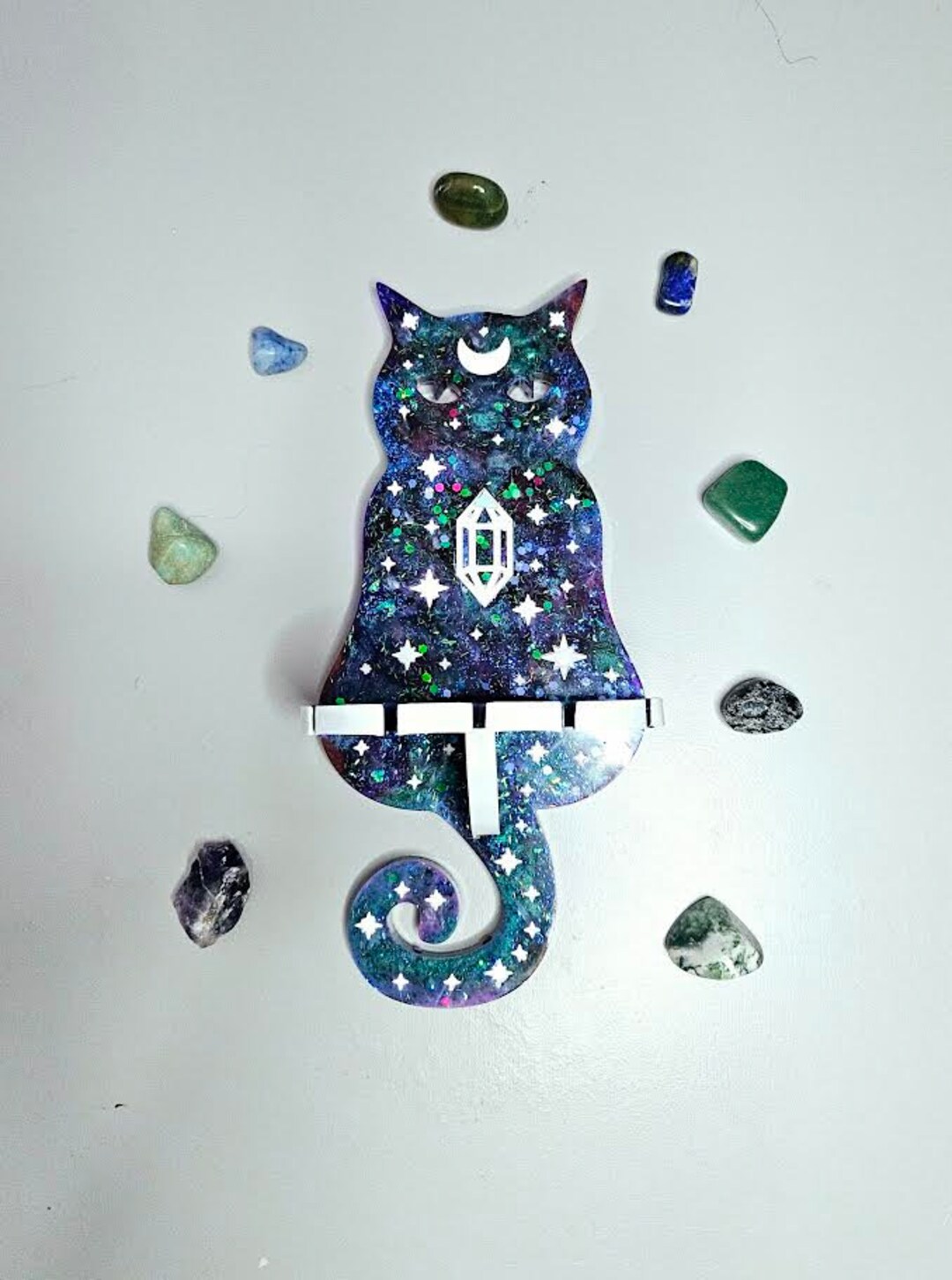 Mystical Resin Cat Crystal Shelf | Crystal Shelf | Cat Shelf | Crystal ...