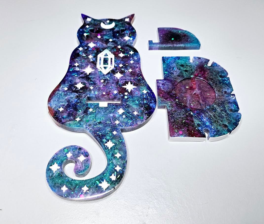 Mystical Resin Cat Crystal Shelf | Crystal Shelf | Cat Shelf | Crystal ...
