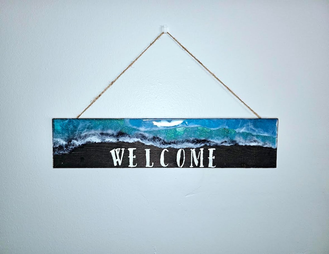 Ocean Resin Welcome Sign | Ocean Welcome Sign | Welcome Sign | Home ...