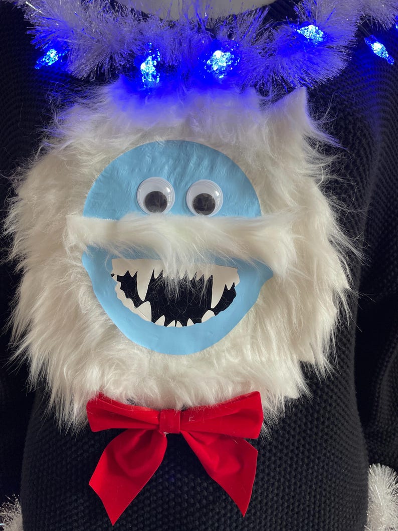 Abominable Snowman Sweater With Lights Size Large| Rudolph Bumble Yeti ...