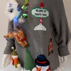 Light up Isle of Misfit Toys Ugly Christmas Sweater Contest Size XL ...