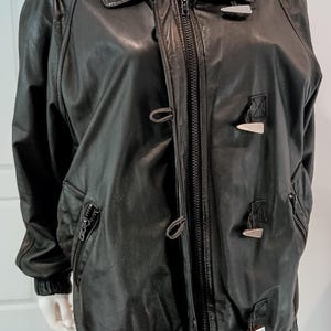 Bomber Leather Jacket Greg Bell With Toggle Buttons - Size Large ...