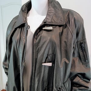 Bomber Leather Jacket Greg Bell With Toggle Buttons - Christmas Gift ...
