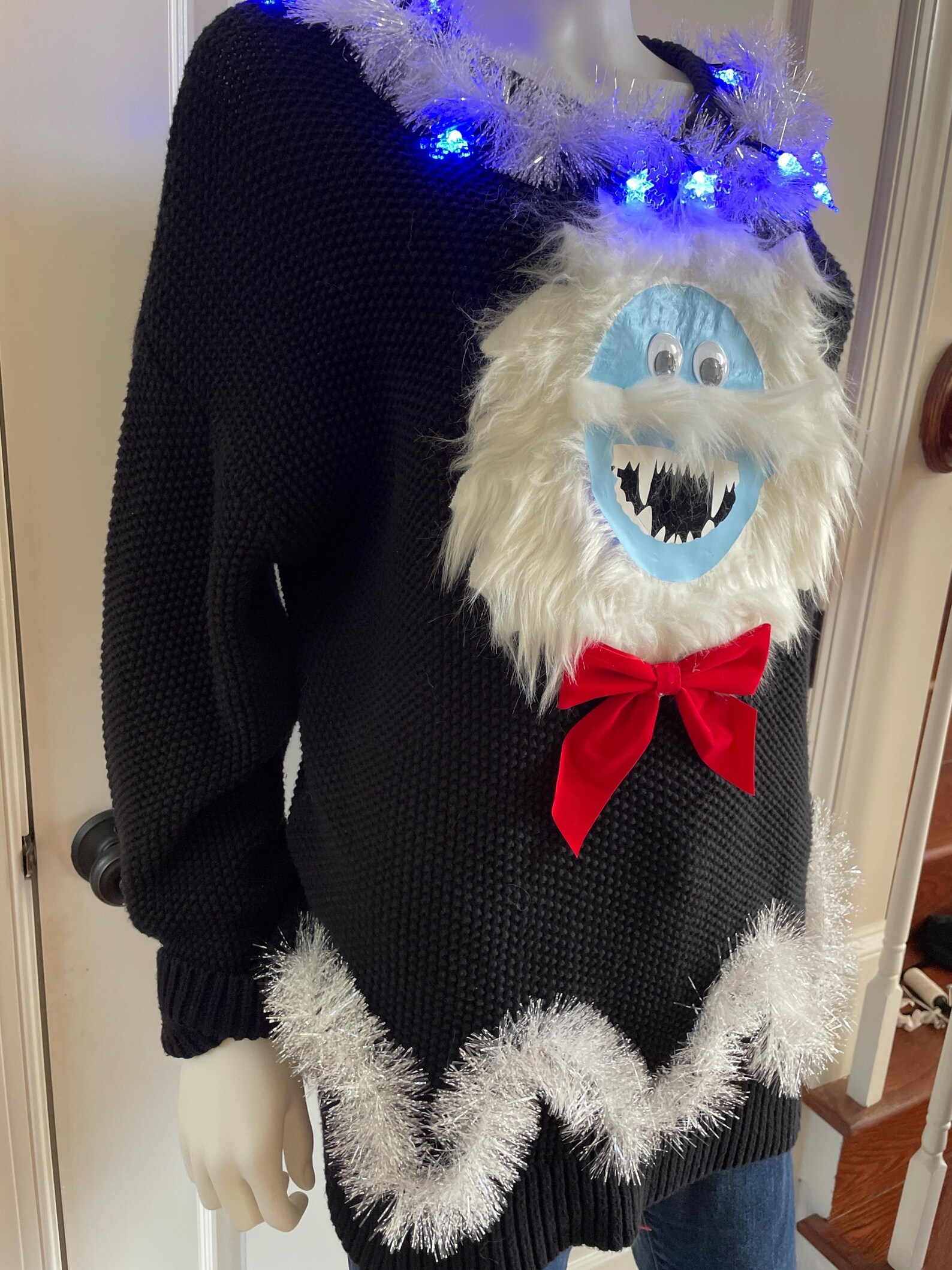 Abominable Snowman Sweater With Lights Size Large| Rudolph Bumble Yeti ...