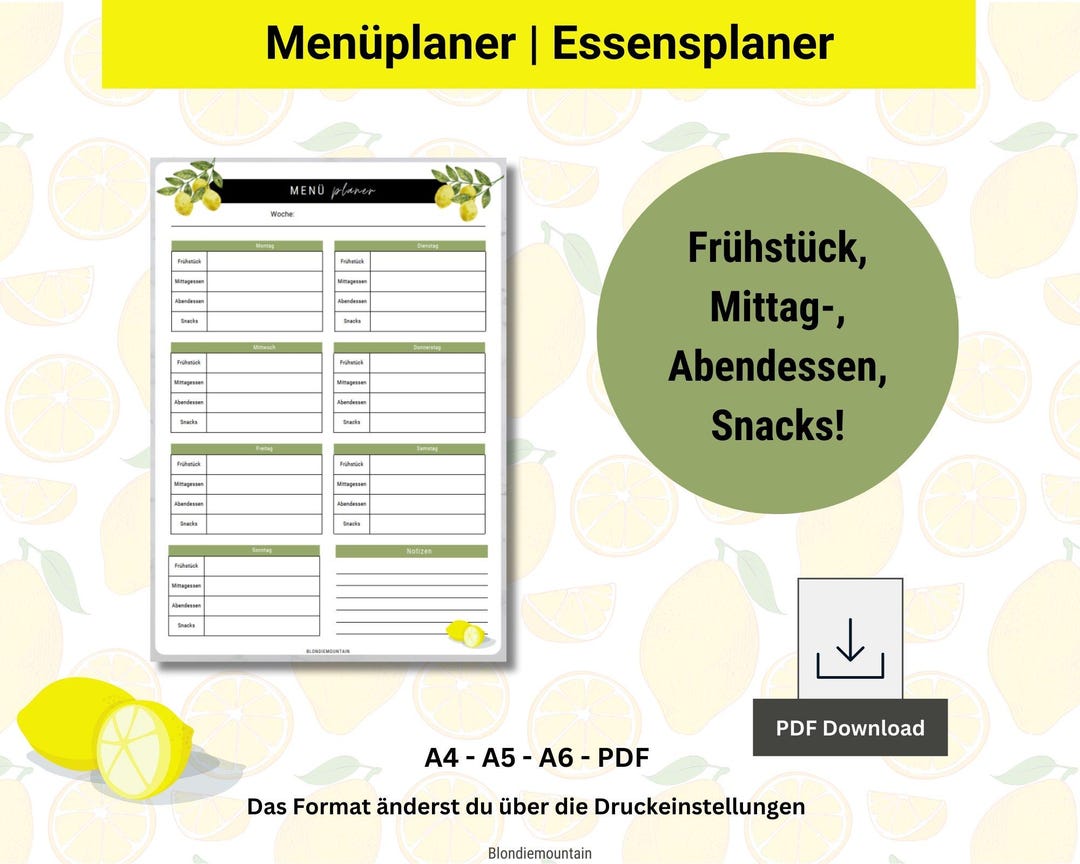 Meal Planner Menu Planner Printable Planner Template Family Planner - Etsy