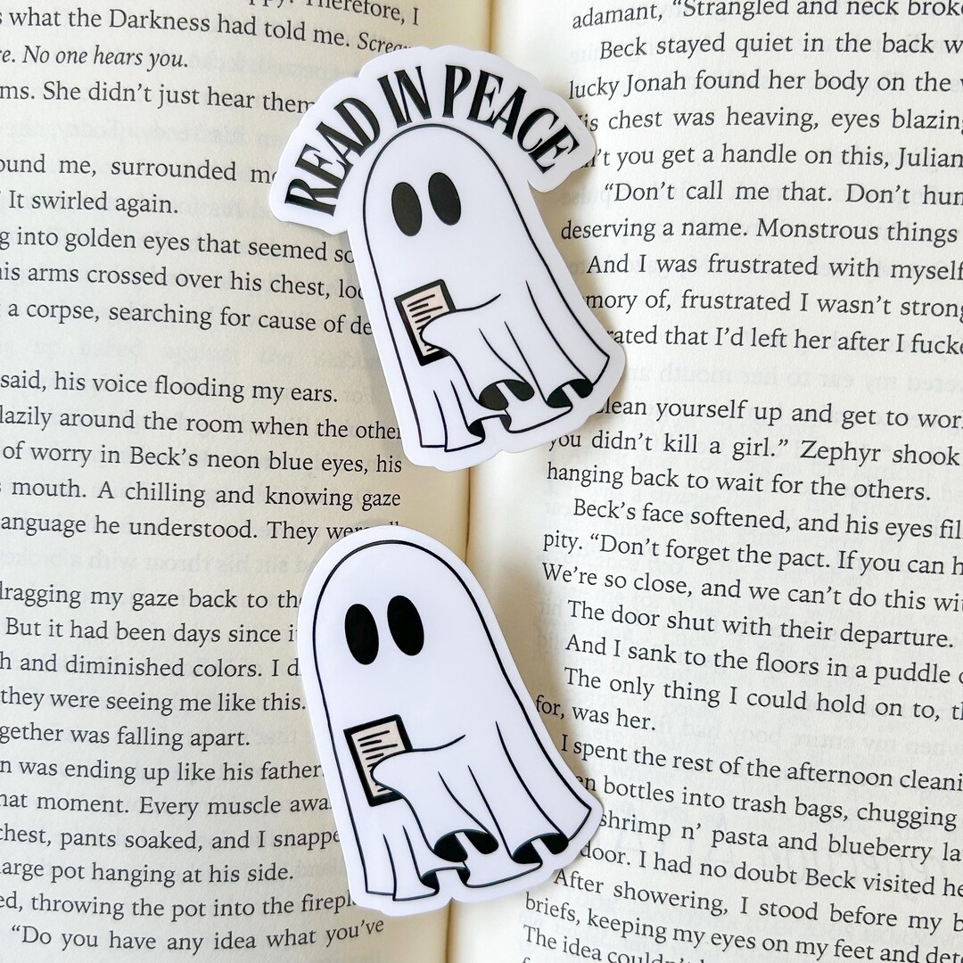 Kindle Ghost Read in Peace Sticker | Spooky Bookish Stickers | Book ...