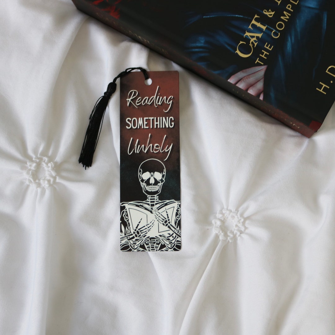 Reading Something Unholy Aluminum (metal) Bookmark | Book Lover Gift ...