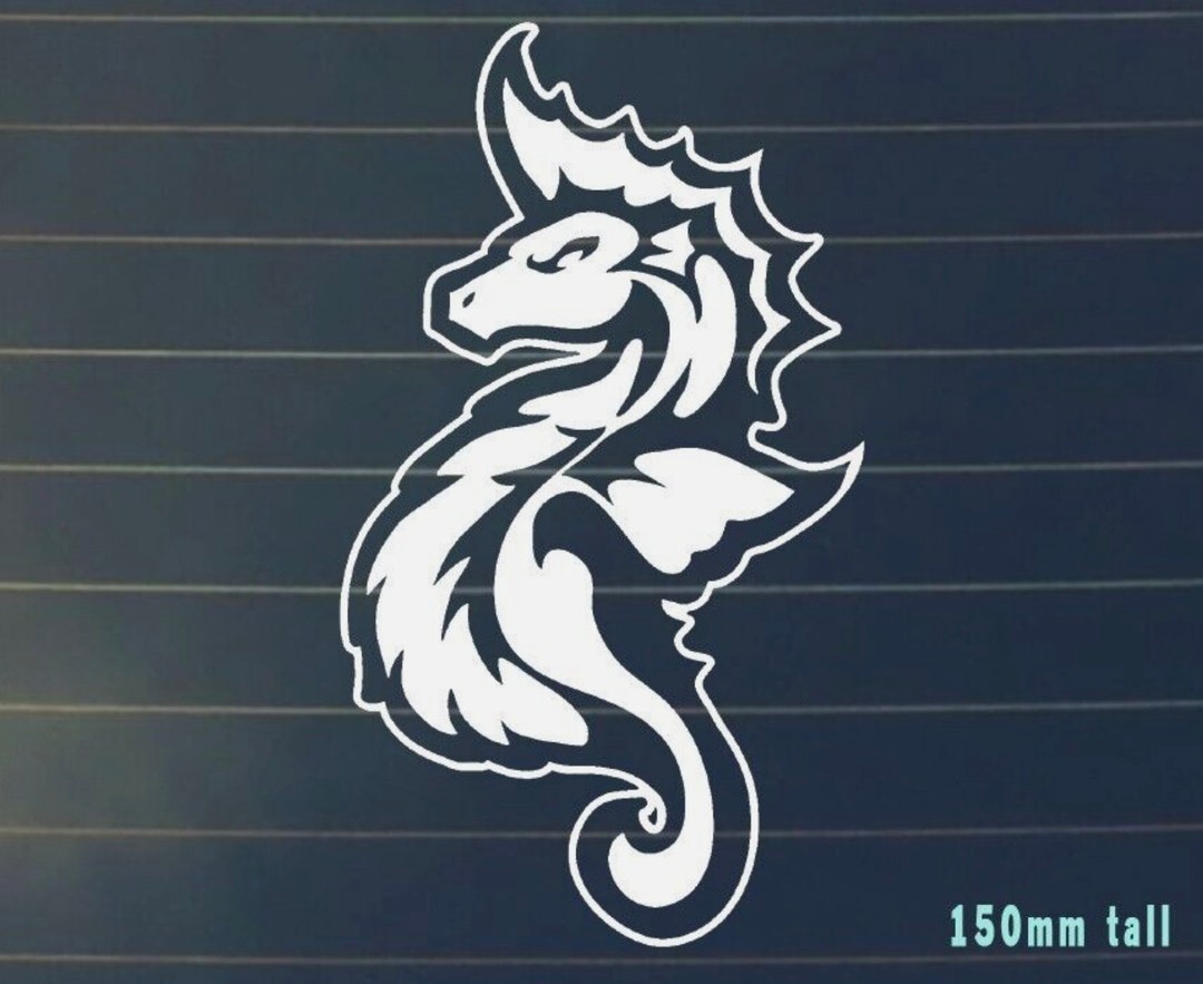 SEAHORSE Fish Car Sticker Decal Bumper Sticker Vinyl WHITE Window ...
