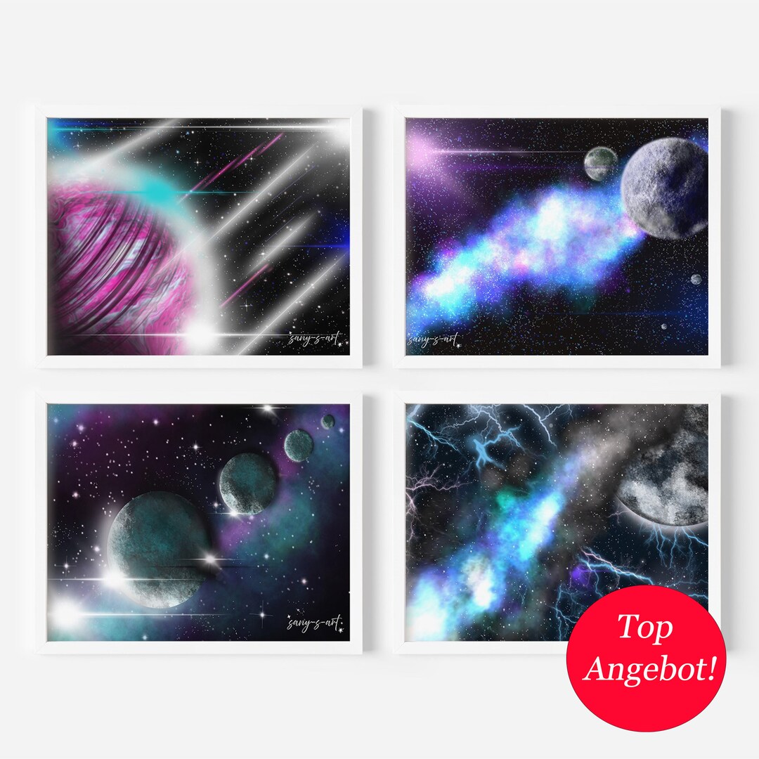 Universe Picture Set 4 Space Posters in DIN A3 Size Gift Set - Etsy
