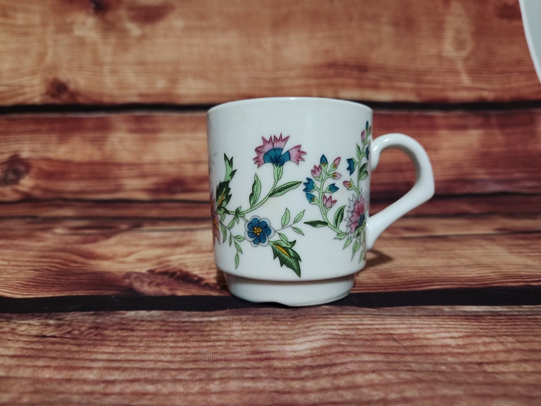 Vintage PMC Coffee Mug Cup Vine Flower Design 8 Oz Stacking Nesting ...