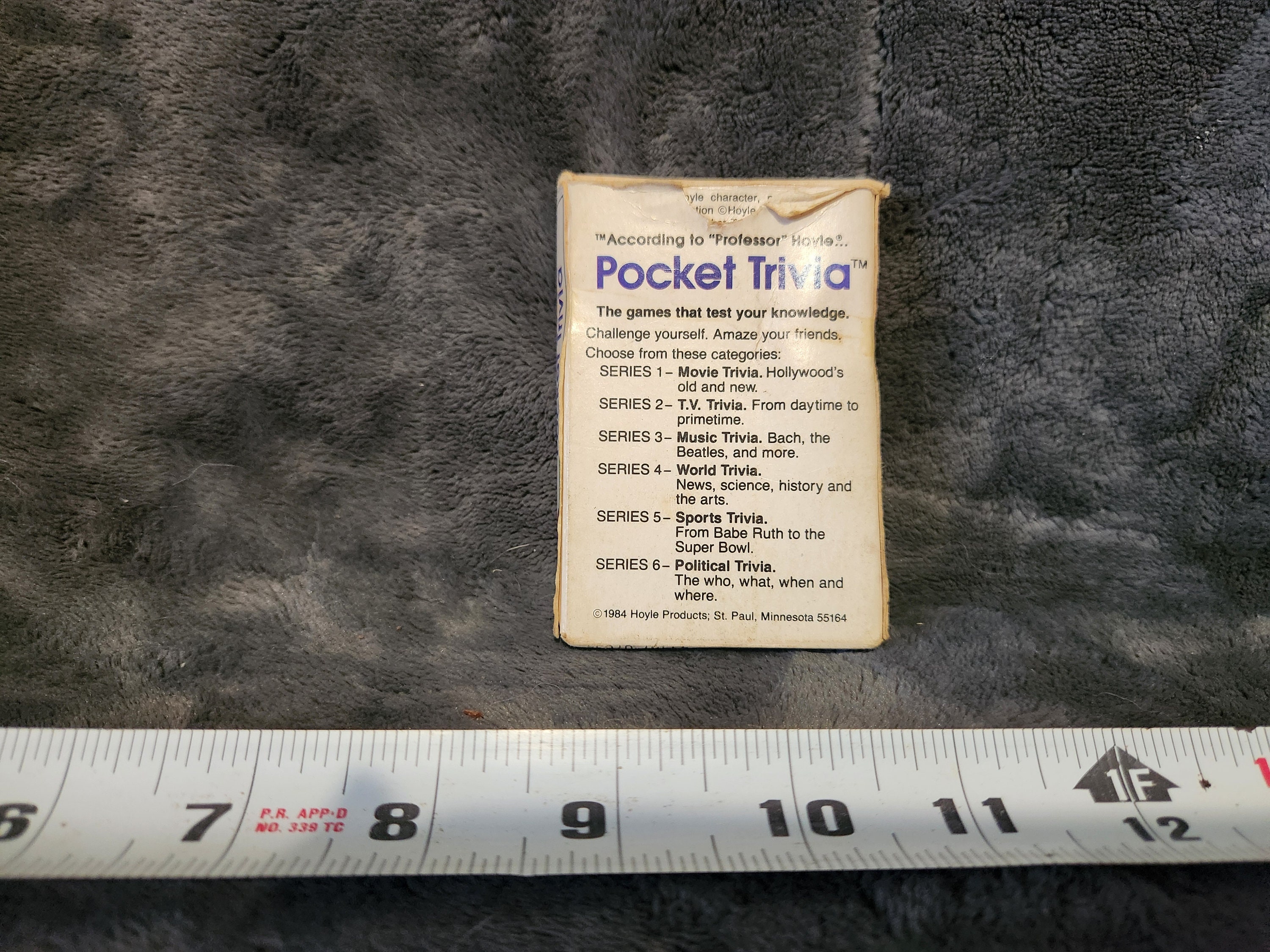 Vintage 1984 Professor Hoyle's Sports Trivia Game Series 5 Card Deck ...