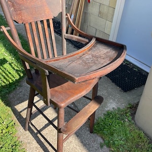 Antique Oak Childrens High Chair Original Finish Hardware - Etsy