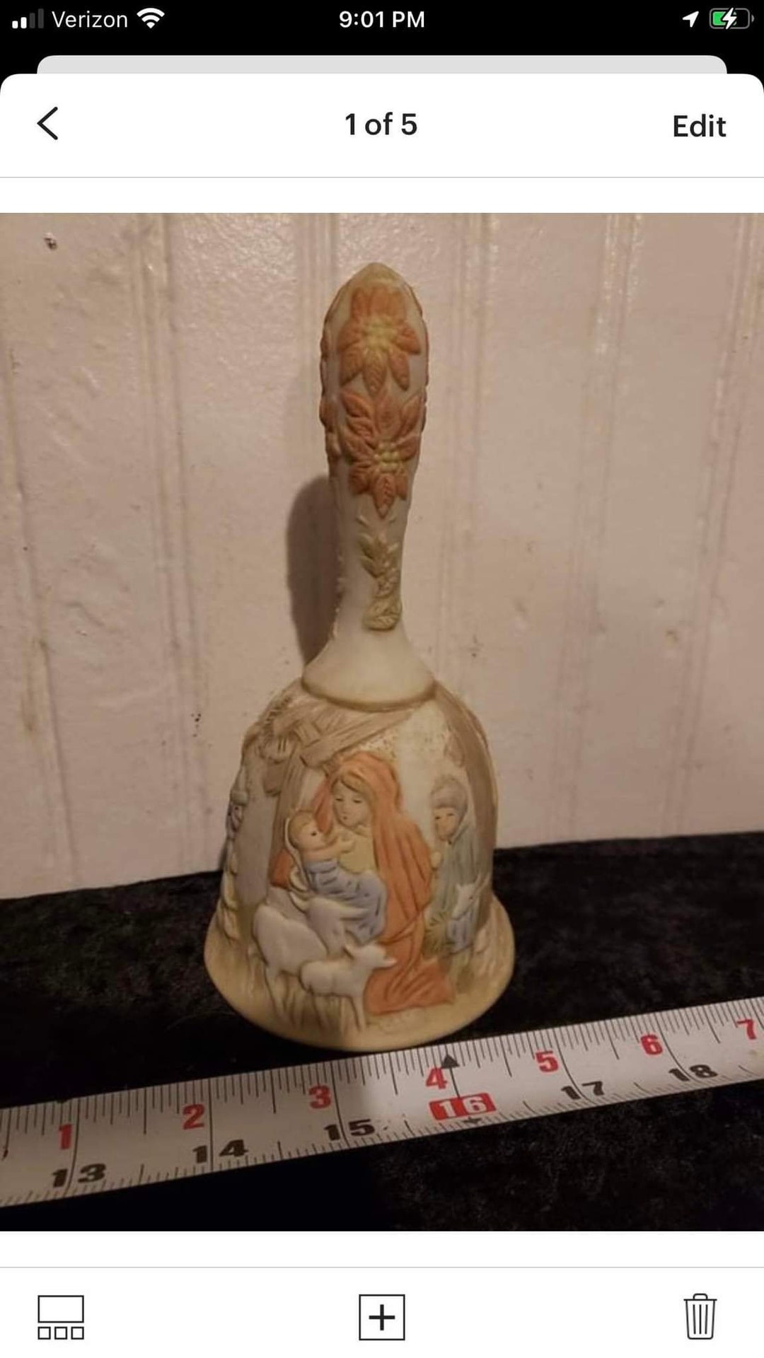 A Vintage 1982 Christopher Collection Lefton Nativity Scene Bell 7 - Etsy